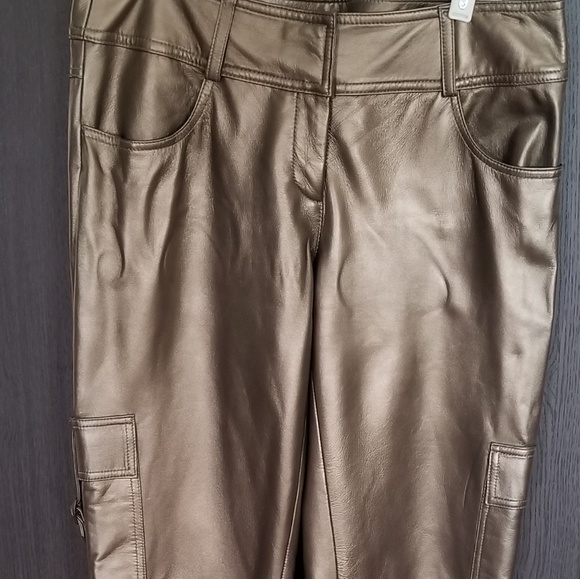 Cache | Pants & Jumpsuits | Cache Bronze Leather Pants | Poshmark